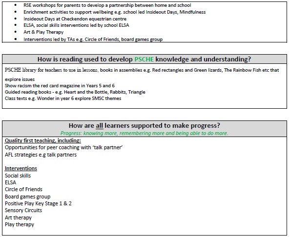 PSCHE - Thameside Primary School